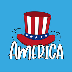America - typography with uncle sam hat Royalty Free Vector