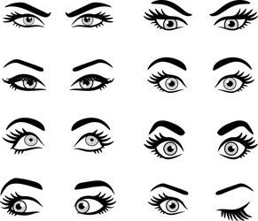 Cartoon character female eyes Royalty Free Vector Image