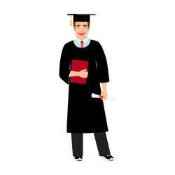 University male student graduate Royalty Free Vector Image
