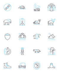 Forest linear icons set sylva arboretum canopy Vector Image