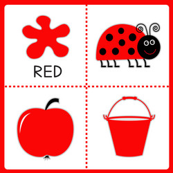 Teach with children red color Royalty Free Vector Image