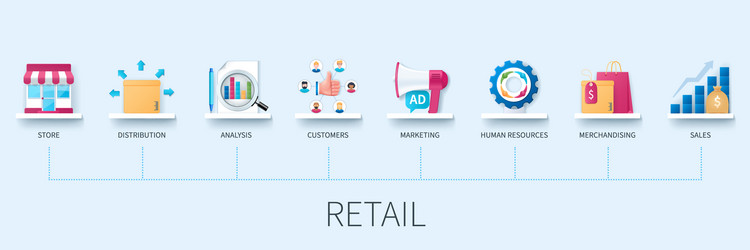 Retail infographics linear icons collection Vector Image