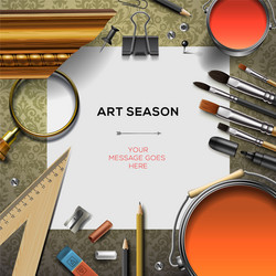 Realistic artist tools collection Royalty Free Vector Image