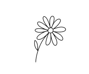 Black And White Daisy Outline