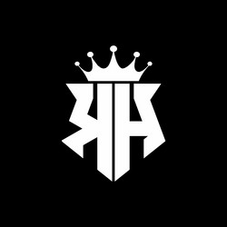 Hk logo monogram emblem style with crown shape Vector Image