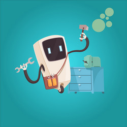 Modern robots cartoon friendly mascots colorful Vector Image