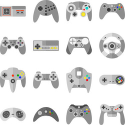 Joysticks for playing video games consoles types Vector Image