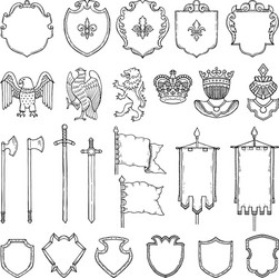 Flat medieval icons Royalty Free Vector Image - VectorStock