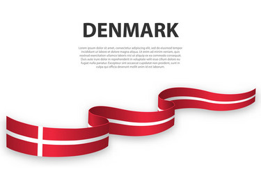 Ribbon flag of denmark Royalty Free Vector Image
