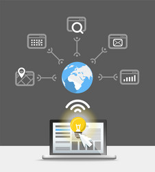Abstract scheme of modern computer network Vector Image