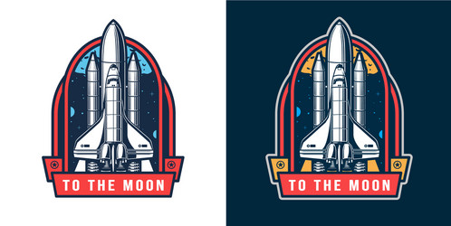 Colorful space badge Royalty Free Vector Image