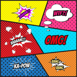 Comics style template background Royalty Free Vector Image