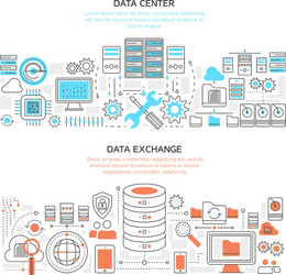 Industrial control system ics infographics linear Vector Image