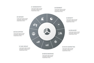 Market segmentation simple concept icons set Vector Image