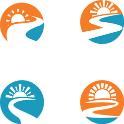 Sun river logo Royalty Free Vector Image - VectorStock