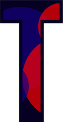 R blue red font template design Royalty Free Vector Image