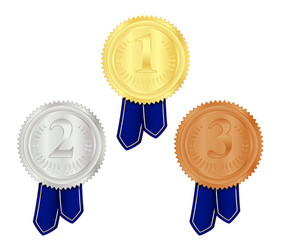 3 place winner bronze medal award ribbon Vector Image