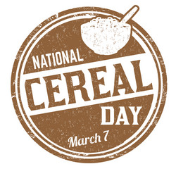 7 march national cereal day Royalty Free Vector Image