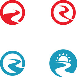 Mountain river logo Royalty Free Vector Image - VectorStock