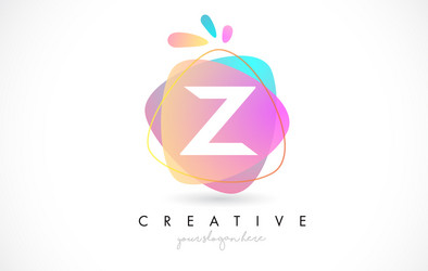 Z artistic brush letter logo design in purple Vector Image