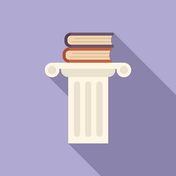 Campus book column icon flat education Royalty Free Vector