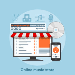 A music store Royalty Free Vector Image - VectorStock