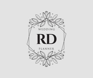 Rd initials letter wedding monogram logos Vector Image