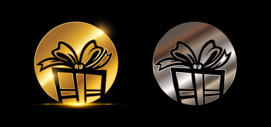 Golden surprise gift box Royalty Free Vector Image