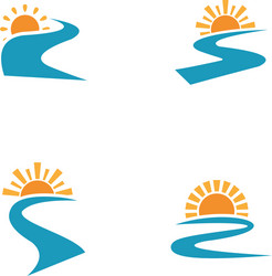 Mountain river logo Royalty Free Vector Image - VectorStock