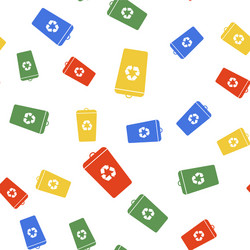 Color recycle bin with recycle symbol icon Vector Image