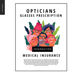 Medical insurance template - opticians shop Vector Image