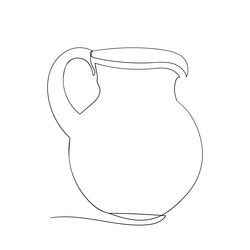 Jug line art drawing style Royalty Free Vector Image