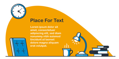 Place of work office table desk flat isolated Vector Image