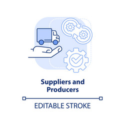 Suppliers and producers blue gradient concept icon