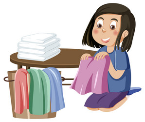 Kids Folded Laundry Clipart