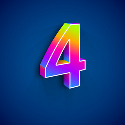 3d number four Royalty Free Vector Image - VectorStock