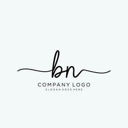 Bn initial handwriting logo with circle template Vector Image
