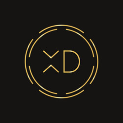 Creative letter xd logo with gold and silver Vector Image