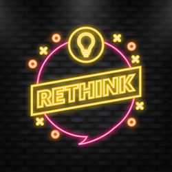 Rethink banner on white background creative Vector Image