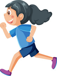 Little girl running cartoon character Royalty Free Vector