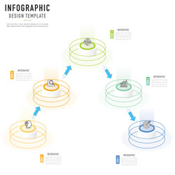 Circular curve infographic for business Royalty Free Vector