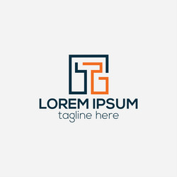 T g letter monogram logo with line Royalty Free Vector Image