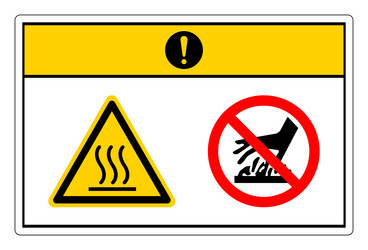 Notice hot surface symbol sign on white background