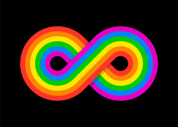 Infinity with rainbow butterfly Royalty Free Vector Image