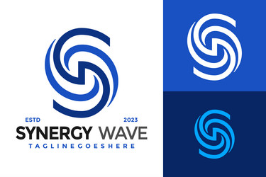 Circle letter s wave logo design brand identity Vector Image