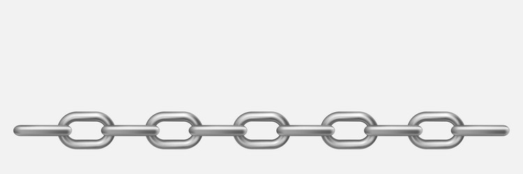 Metal silver chain on white panoramic background Vector Image