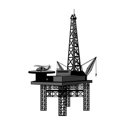 Oil rig drilling platform design Royalty Free Vector Image