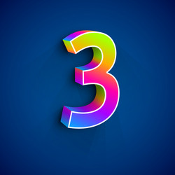 Geometric number three with triangles Royalty Free Vector