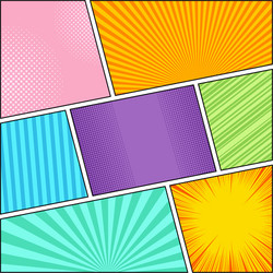 Comic page frame funny superhero comics book Vector Image