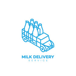 Milk delivery badge logo flyer brochure Royalty Free Vector